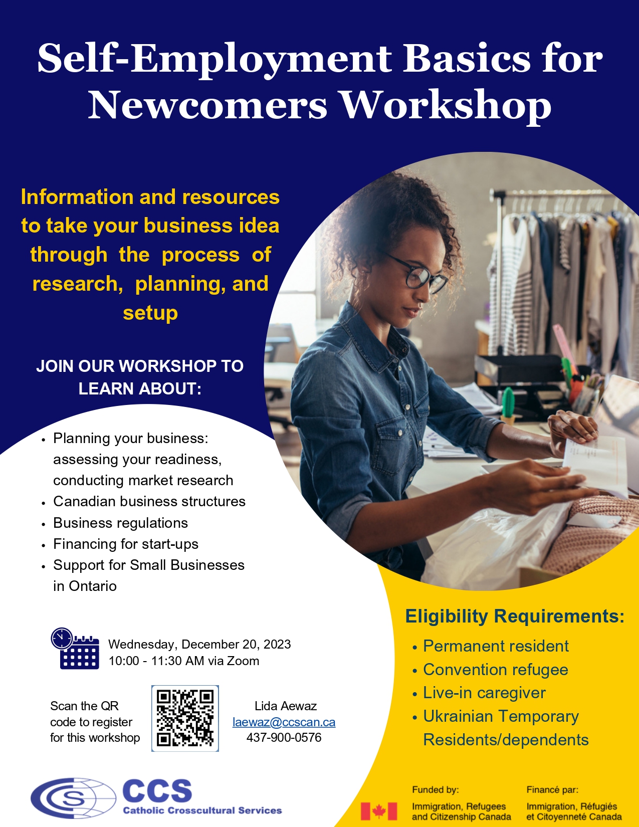 Self-Employment Basics for Newcomers Virtual Workshop | NewYouth